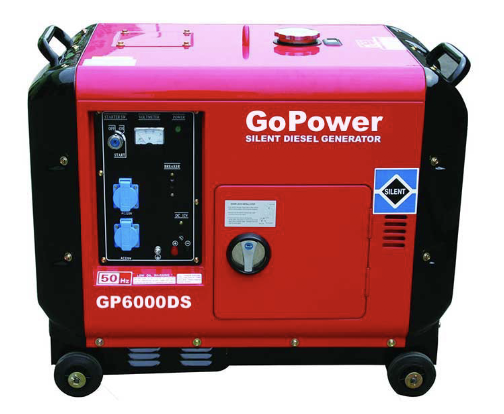 GoPower Generator Diesel Silent 6.8 kVA 220V/ 380 50 HZ With electric ...